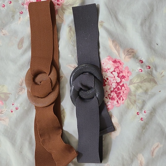 None | Accessories | Vintage Stretch Gray And Brown Adjustable Waist ...